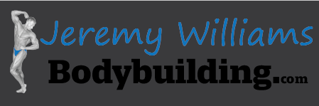 Rectangular Jeremy Williams Bodybuilding Logo with Gray Background ...